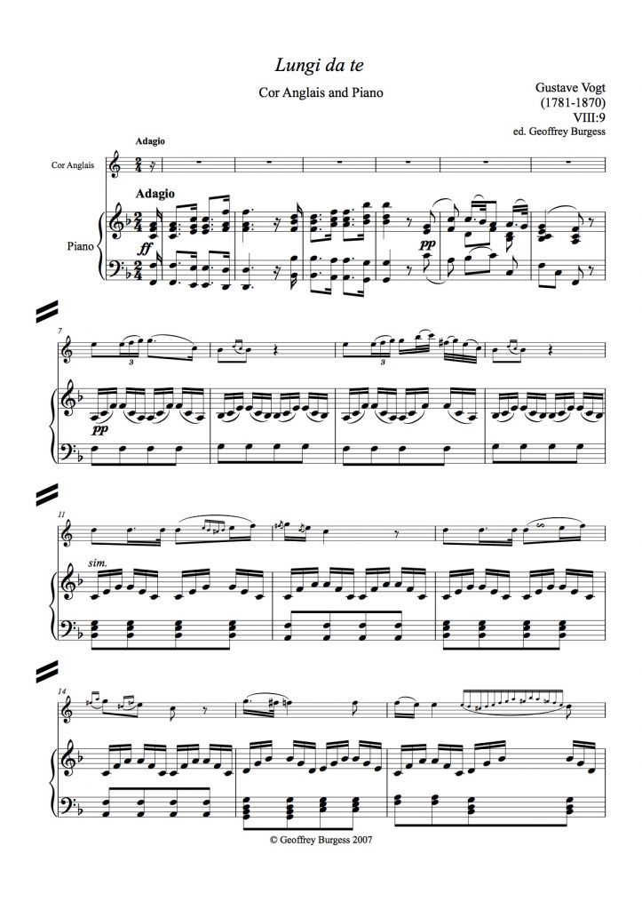 Vogt: Selected Works for cor anglais and piano - Fountayne Editions